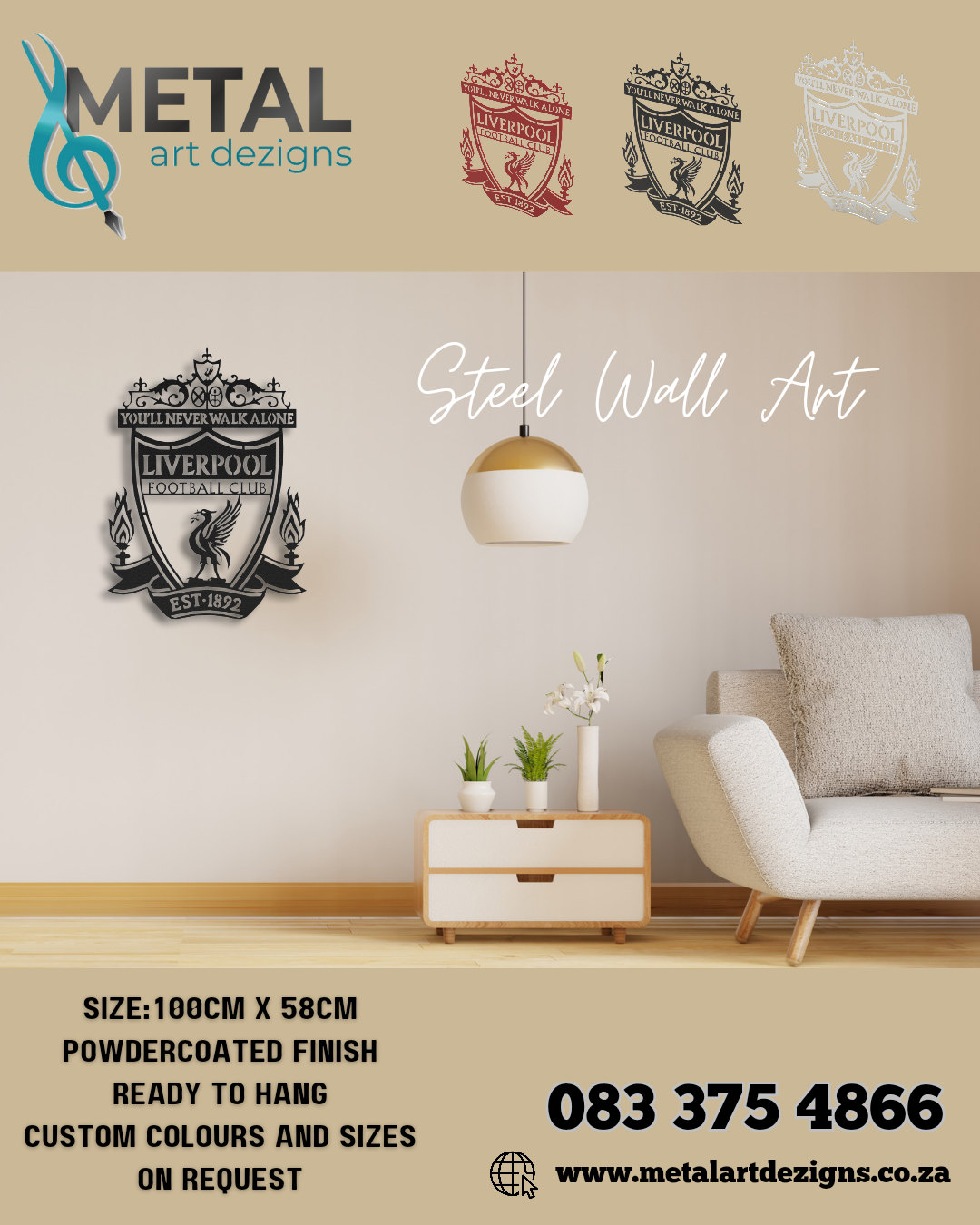 Liverpool Crest Steel Wall Art WA1003 – Metal Art Dezigns